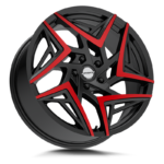 The Valve Wheel by Shift in Gloss Black Machined Red Tips – Strada Wheels