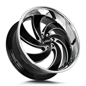 The Retro 6 Wheel by Strada Street Classics in Gloss Black Milled SS ...