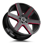 The Coda Wheel by Strada in Gloss Black Candy Red Milled – Strada Wheels